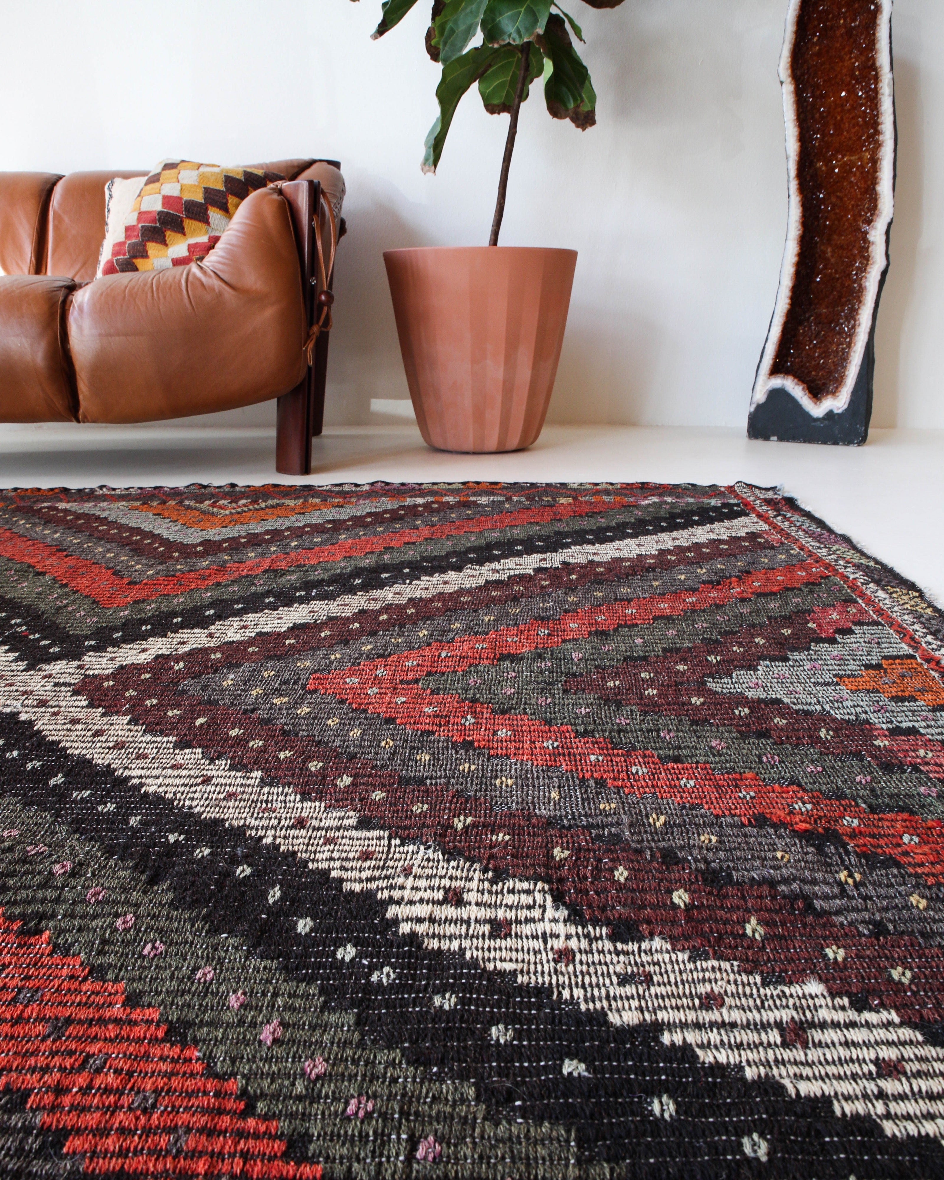 Vintage Anatolian Cicim Kilim Rug