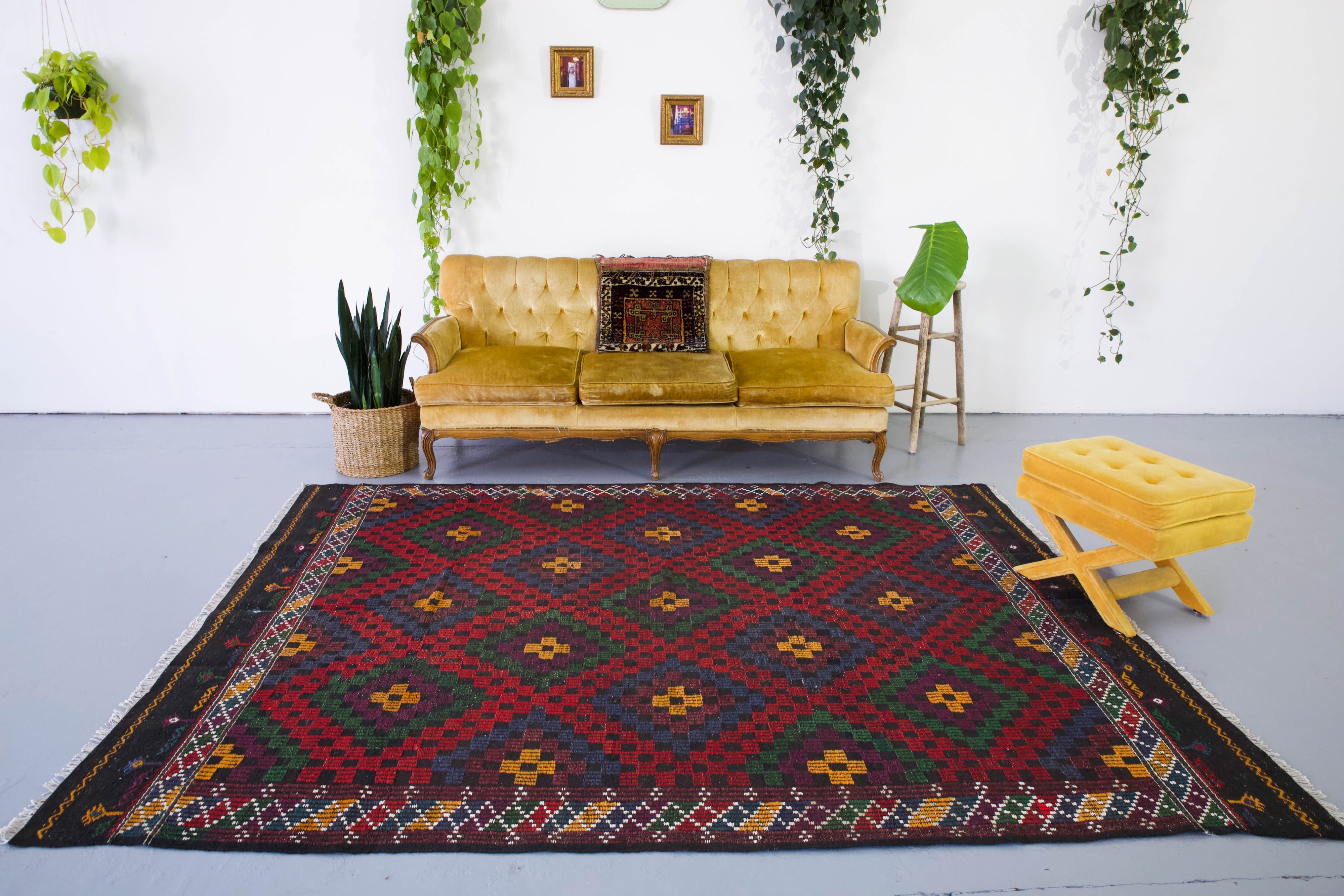 Old Turkish Anatolian Cicim Kilim Rug
